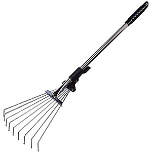 ZRSJ Leaf Fan Rake, Leaf Rake, Garden Leaf Rake with Retractable Gardening Weed Cleaner Rake for Leaf Grass Paddock Collecting Loose Debris in Lawn and Yard (Size : A)