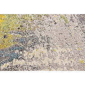 Unique Loom Chromatic Collection Modern Rustic & Vibrant Abstract Area Rug for Any Home Décor, 5 x 8 ft, Beige/Gray