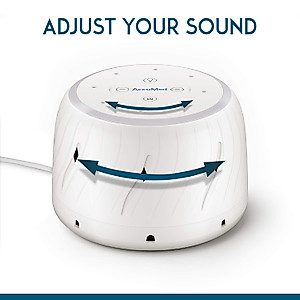 AccuMed White Noise Machine with Real Fan, Adjustable Volume, Non-Looping Sound Machine for Sleeping, Adults and Baby, Night Light, Privacy for Office, Sleep, Relaxation, Travel Portable (AC-WN106)