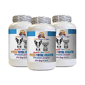 Coat Care for Dogs - Pets Total Health Complex - for Dogs and Cats - Premium Hair Skin Mouth Urinary Care - Dog Vitamin b Supplement - 3 Bottles (180 Tablets)
