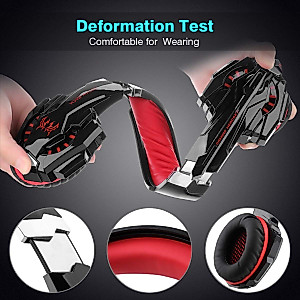 DIZA100 G9000 Gaming Headset Headphone 3.5mm Stereo Jack with Mic LED Light for Xbox One S/Xbox one/PS4/Tablet/Laptop/Cell Phone（Red）