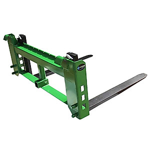 Titan Attachments Pallet Fork Attachment, 48â€ Fork Blades, Rated 3,000 LB, Receiver Hitch, Fits John Deere Loaders