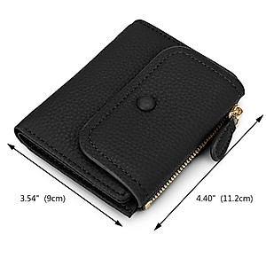 YALUXE Small Wallets for Women Vegan Leather Mini Coin Purse with Coins Zipper Pocket and ID Card Holder