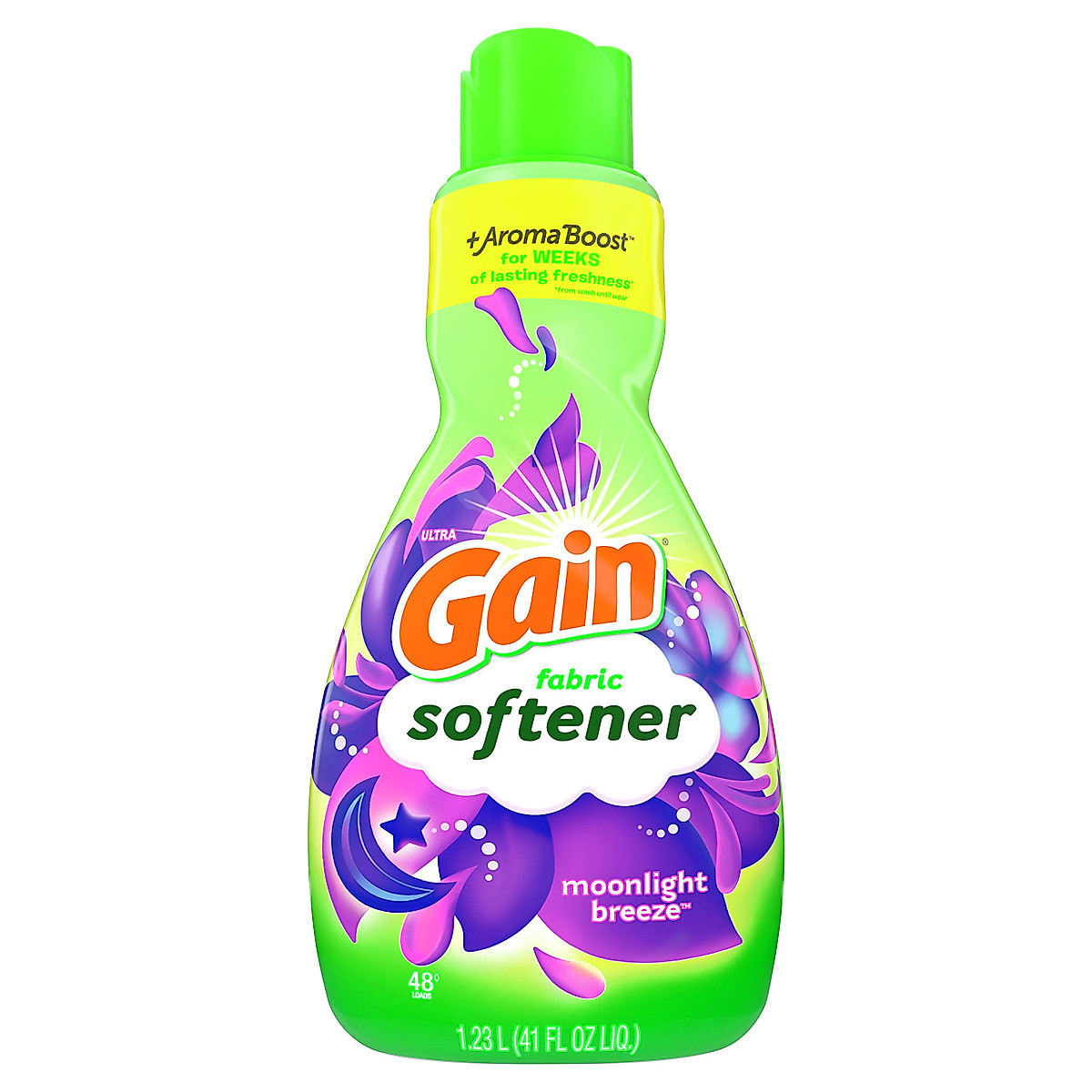 Gain Laundry Fabric Softener Liquid, Moonlight Breeze, Packaging May Vary, Total 192 Loads, 41 Fl Oz, Pack Of 4