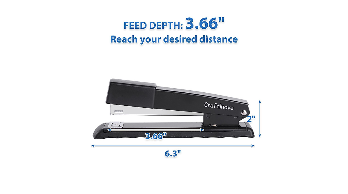 Craftinova Metal Desktop Stapler with 2000 Staples - Reliable Office Tool