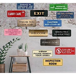 Durable Rounded Corners Long Lasting Modern Design Sign Standard Exit Wall or Door Sign Durable Plastic and Easy Installation (3 x 8 Inch)