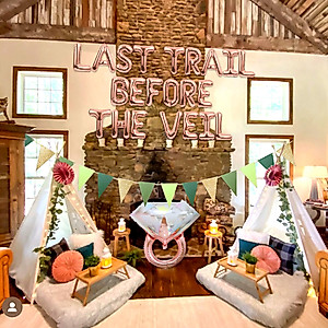 Rose Gold Mountain Bachelorette Party Decorations Last Trail Before The Veil Banner Balloon Hiking Bachelorette Party Decorations Supplies Mountain Wedding Bridal Shower