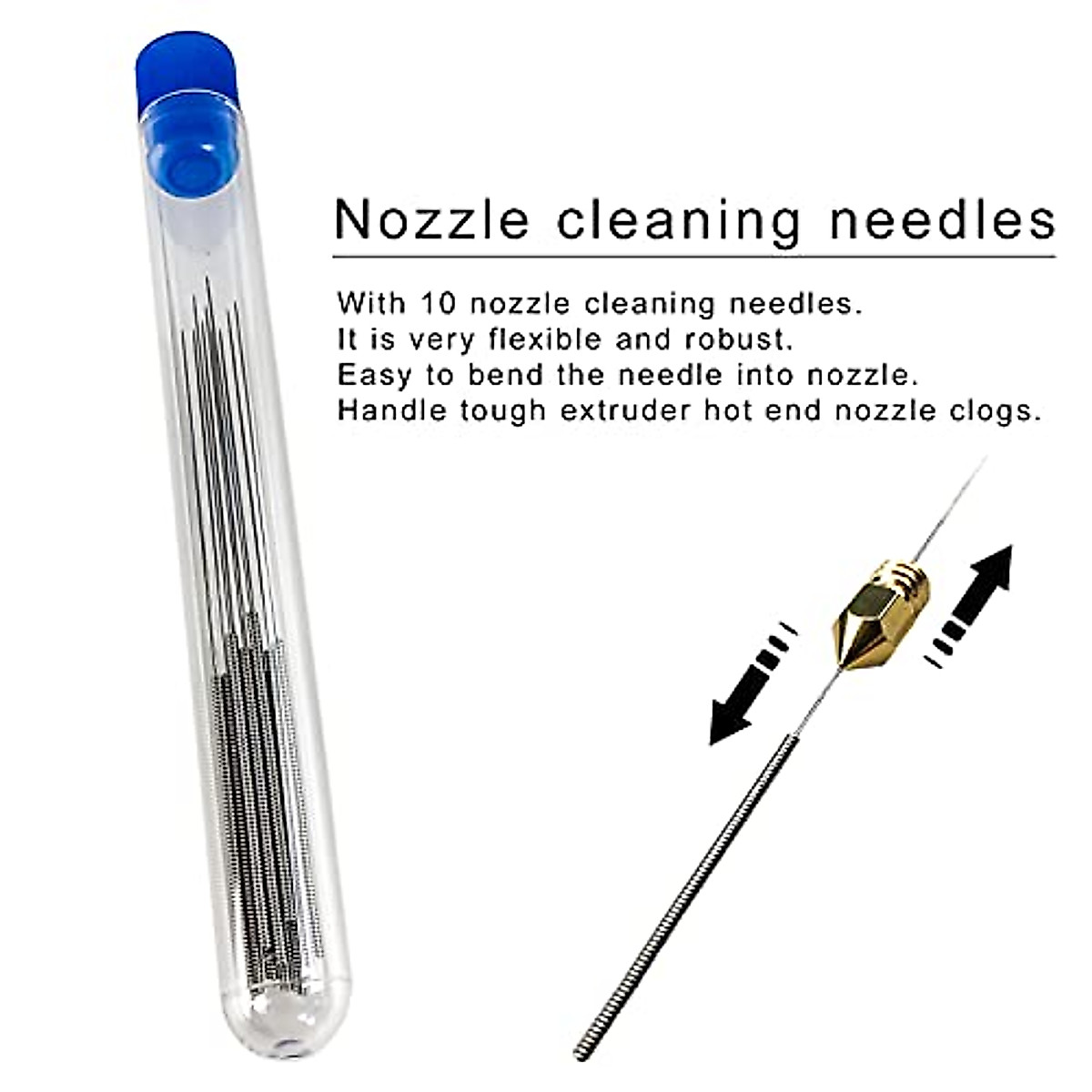 XIFOWE MK8 Nozzles 25 pcs 0.4mm 3D Printer Brass Nozzles CR-10 Nozzle with DIY Tools and A Ten-Grid Parts Box for CR-8 / CR-10 / Ender 3 / Ender 3S / 5/6 and so on…
