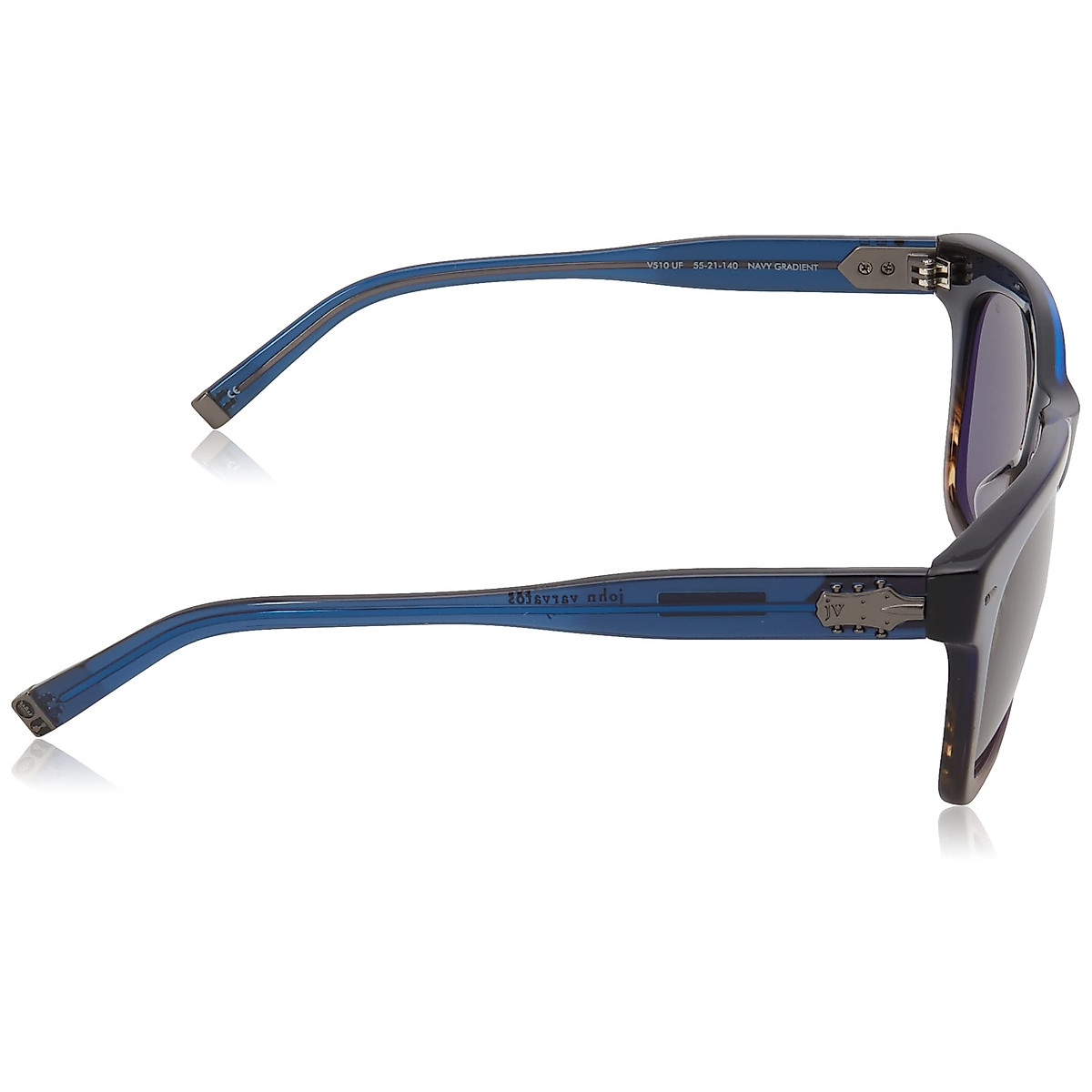 John Varvatos V510 Square Sunglasses, Navy Gradient UF, 21 mm