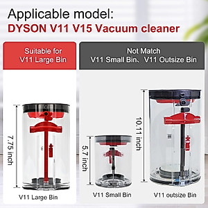 V11 Canister Dust Bin Replacement 970050-01 Compatible with dyson V11 V15 SV14 SV15 SV22 Vacuum Cleaner Canister Large Vacuum Bin Part no.965443-01 with HEPA Filter