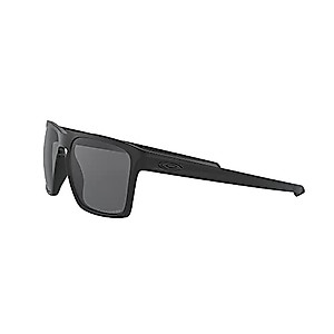 Oakley Men's OO9341 Sliver XL Rectangular Sunglasses, Matte Black/Grey Polarized, 57 mm