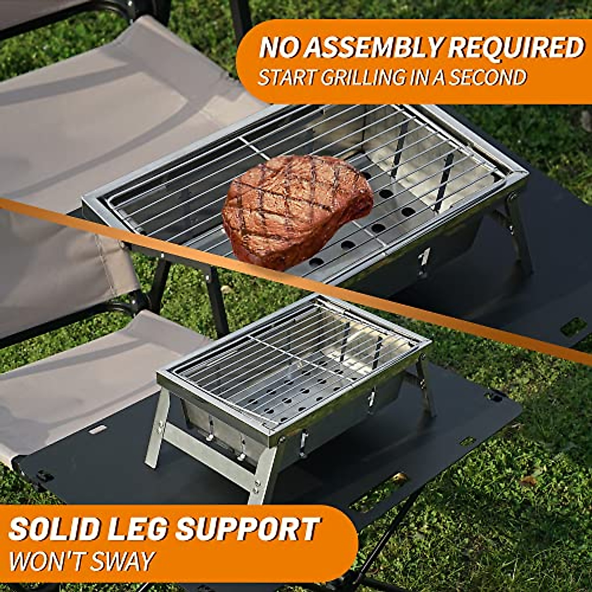 𝗕𝗮𝗿𝗯𝗲𝗰𝘂𝗲 𝗚𝗿𝗶𝗹𝗹𝘀,Portable 𝗖𝗵𝗮𝗿𝗰𝗼𝗮𝗹 Small Grill Foldable Grill for Travel, grills outdoor cooking, 𝐂𝐚𝐦𝐩𝐢𝐧𝐠 𝐬𝐦𝐨𝐤𝐞𝐫 𝐁𝐁𝐐 𝐆𝐫𝐢𝐥𝐥𝐬, Stainless Steel Table Top Grill Charcoal for Outdoor Cooking,Camping,Backyard Barbecue 。