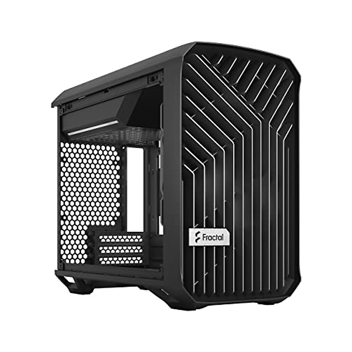 Fractal Design Torrent Nano Black - Solid Side Panel - Open Grille for Maximum air Intake - 180mm PWM Fan Included - Type C - mITX Airflow Mini Tower PC Gaming Case