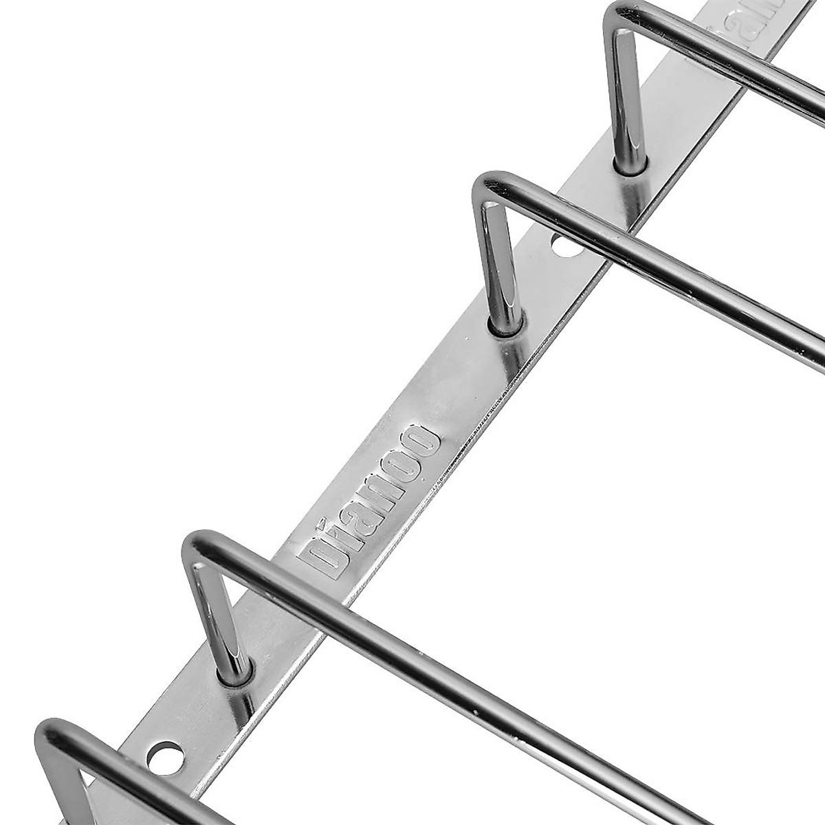 Dianoo Wine Glass Stemware Rack Holder Wine Glass Rack Under Cabinet With Screws Chrome Finish 22CM 3 Rows