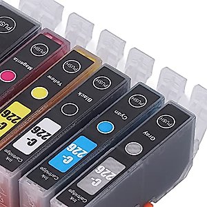 225-226 Ink Cartridge, Output Large Capacity Colorful Cartridge Combo Pack, for PIXMA IX6520 IP4820 IP4920 (BK BK C M Y GY 6 Colors)