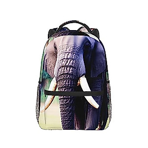 Florally Funny and Lightweight Backpack Compatible with Mandala Elephant Art for Men Women Laptop High, Anti-Theft Travel Laptop Backpack Daypack for Hiking Picnic Camping