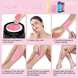 Hard Wax Beads, Professional Wax Beads for Hair Removal 400g Hair Wax with 10 Pcs Wood Sticks for Full Body Brazilian Bikini Face Legs Eyebrow Painless at Home for Woman Men