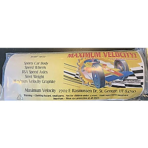 Maximum Velocity Pinewood Car Kit | Includes CNC'd Body, Speed Wheels, Speed Axles, Graphite & Steel Weight | Sports Car Derby Car Kit