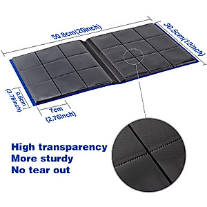 GEAoffice Card Binder, 9 Pockets Trading Card Album Folder, 360 Side Loading Pocket Binder for MTG and Other TCG, Blue