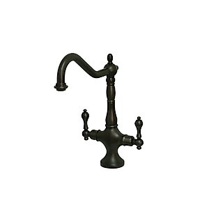 Kingston Brass KS1775ALLS Heritage Single Hole Two Handle Kitchen Faucet, Oil Rubbed Bronze , Oil-Rubbed Bronze, 13 x 8.25 x 2.5