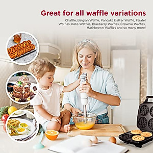 mywaffle Classic Waffle & Chaffle Maker - For Breakfast, Churro, Keto, Belgian and Dessert Waffles - Non-Stick Surface, Extra Deep Plates and Easy to Clean, Perfect for Individuals and Families