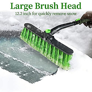 SEAAES 44 Inch Ice Scraper and Snow Brush for Car Windshield, Extendable Snow Removal Brush with Foam Grip for Truck SUV Vehicle Window