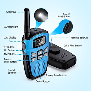 Walkie Talkies, NXGKET Walkie Talkies Long Range for Adults Rechargeable Two-Way Radio with 22 FRS Channel Radios, Li-ion Battery, LED Flashlight, VOX for Outdoor Camping Hiking Trip(4 Pack)