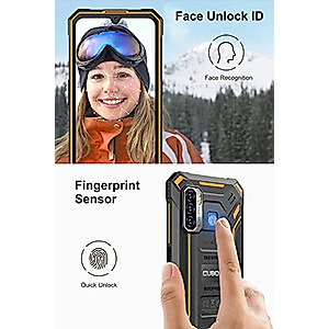 CUBOT Rugged Smartphone, King Kong Rugged Cell Phone, 4GB+64GB, 48MP Camera, Android 11 Phone, 6.1” HD+ Screen, 5000mAh Battery, 4G Dual SIM Phones, IP68 Waterproof Cell Phone, Face ID, Orange