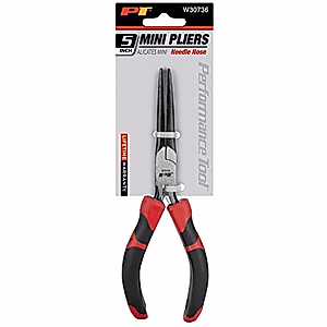 Performance Tool W30736 Comfortable Non-Slip Pliers with Precision Machined Jaws, 5-Inch, Drop Forged Alloy Steel, US Patent Number D704523S1