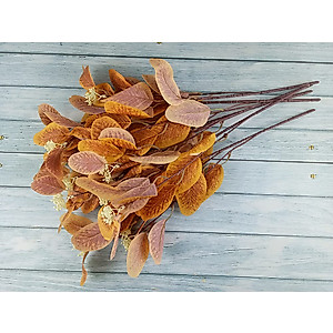 Etycoo 6 Pieces Artificial Eucalyptus Leaves Artificial Plants Greenery Decor for Wedding Party Home Garden Wreath Decor (Royal Blue)