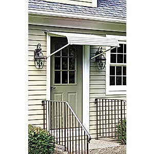 NuImage Awnings 40425 Series 2500 Aluminum Door Canopy with Support Arms, 40 inches Wide, White