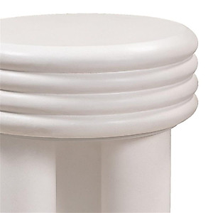 Tov Furniture Delta Ivory White Concrete Indoor/Outdoor 14" Round Ribbed Side Table