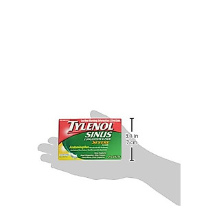 Tylenol Sinus Severe Daytime Cold & Flu Relief Medicine Caplets, Non-Drowsy Pain Reliever, Fever Reducer Expectorant & Decongestant, Acetaminophen, Guaifenesin & Phenylephrine HCl, 24 ct