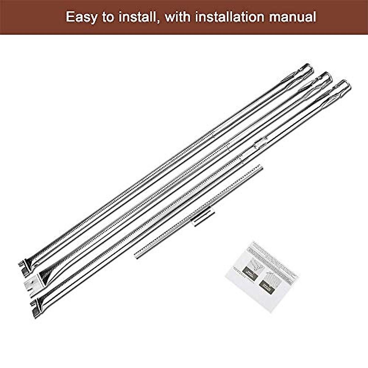 QuliMetal 67722 Grill Burner with 7540 24.5 Inch Flavor Bars for Weber Genesis 300 (Side Burner), Genesis E310 E320 EP310 EP320 S310 S320 (2007)