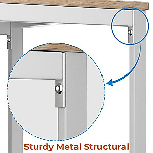 Coavas Computer Desk with Storage, Home Office Desk with Adjustable Shelves, Simple Style Writing Study Desk with Metal Frame, Modern Design PC Laptop Desk, 47 inch, Oak