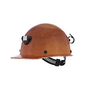 MSA 460409 Skullgard Cap Style Safety Hard Hat with Staz-on Pinlock Suspension, Lamp Bracket and Cord Holder | Made of Phenolic Resin, Radiant Heat Loads up to 350F - Standard Size in Natural Tan