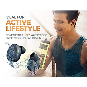 HeadSound X5 True Wireless Earbuds Headphones, CVC 8.0 Noise Reduction, Bluetooth 5.0 APTX HD Sound In Ear Totally Wireless Earphones, 32Hr Play Auto Pairing IPX7 Sweatproof Sport Headset,Built in Mic