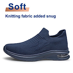 YHOON Womens Walking Shoes Non Slip Running Shoes Breathable Workout Shoes Lightweight Gym Sneakers Zapatos para Mujer Navy Blue Size 8