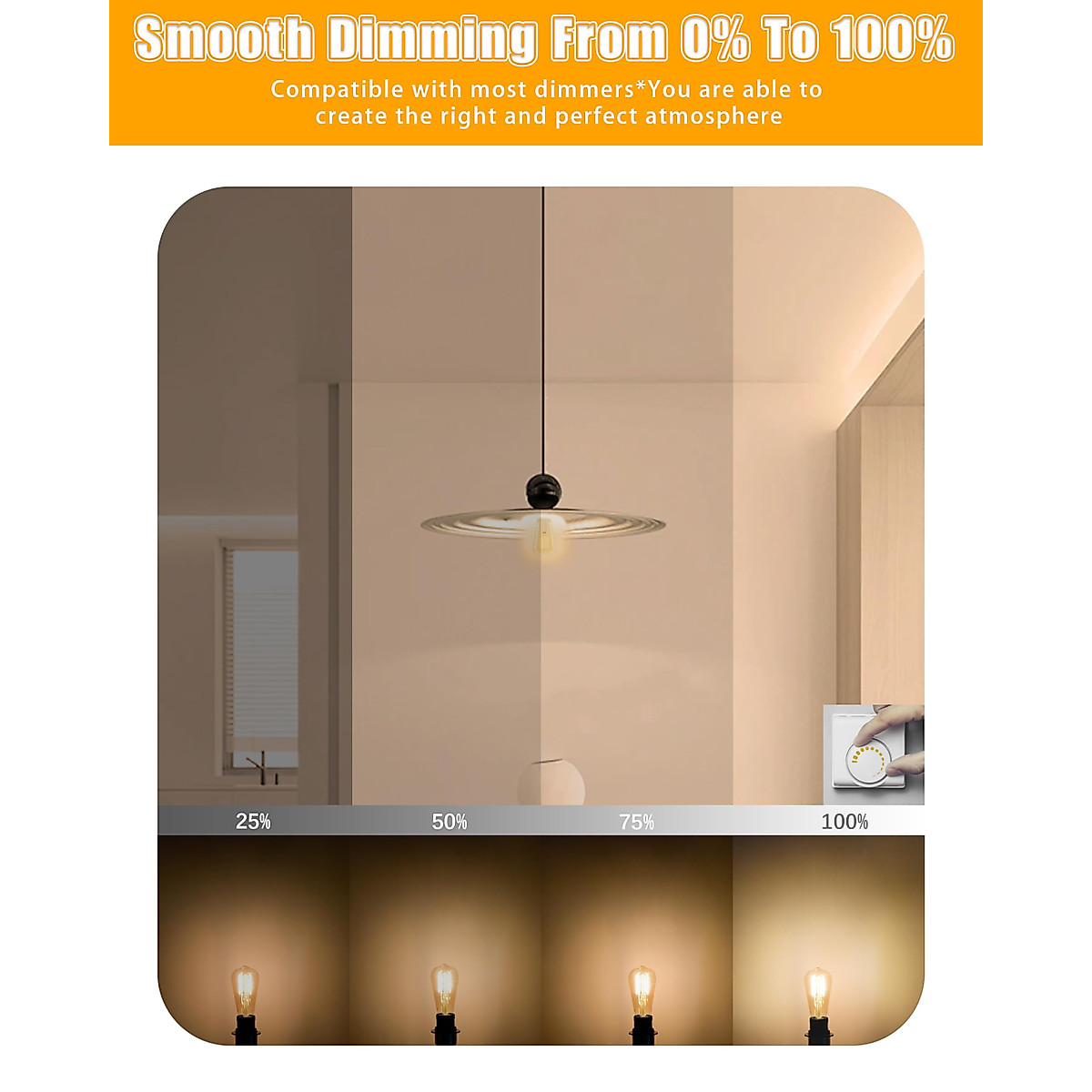 MASTERY MART 10 Pack Vintage LED Edison Bulbs, E26 Led Bulb 5.5W Equivalent to 60W, Dimmable, Soft White 2700K, High Brightness ST58 Antique LED Filament Bulbs, Clear Glass