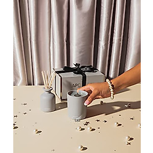 Apotheke Luxury Scented Mini Candle and Diffuser Set, Earl Grey Bitters - 5 oz 2.5 Diffuser, Lemon Zest, Bergamot, Alcohol Free, Fragrance Oil, Aromatherapy, Made in USA, (AP08-CD22-EG)