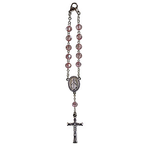 Cathedral Art (Abbey & CA Gift) October/Rose Zircon Birthstone Car Rosary