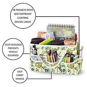 qianshan Craft Organizer Bag with Multiple Pockets, Large Art Storage Caddy with Handles for Art, Craft, Sewing, Make-up，Scrapbooking, Medical, and Office Supplies Storage.Yellow Lunch