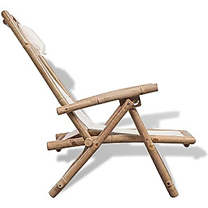 Youuihom Outdoor Deck Chair Outdoor Conversation Set Lawn Furniture Patio Garden Chairs Suitable for Patio, Lawn, Porch, Garden, Backyard, Poolside 24.4" x 33.9" x 35.8" Bamboo