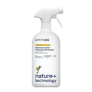 ATTITUDE Bathroom Cleaner, EWG Verified, Plant- and Mineral-Based Ingredients, Vegan and Cruelty-Free Household Products, Citrus Zest, 27.1 Fl Oz
