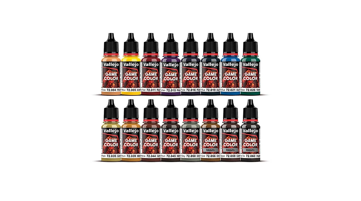 Vallejo Acrylics Game Color Set - 16 Vibrant Miniature Paints