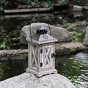 Candle Lantern Decorative Farmhouse White Lanterns Candle Holde Decor for Home Decor Front Porch