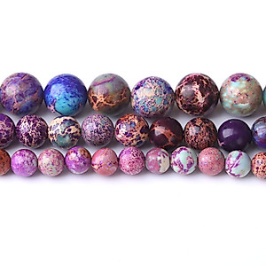 45PCS 8MM Natural Galaxy Sea Sediment Jasper Stone Beads Energy Healing Beads for DIY Jewelry Bracelet Necklace Making for Jewelry Making15Inch
