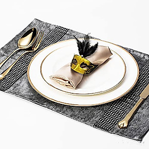 BLUE GARLIC Mini Masks Party Decoration, 20pcs Small Mardi Gras Mask Venetian Mask New Year Birthday Luxury Table Centerpieces (Goldsimple-20pcs)