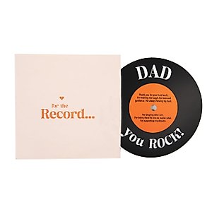 Bee! Father's Day card | Gifts for Dad from daughter, son, kids, wife | Vintage Dad Birthday card | Dad you Rock! - For the Record Vynil Card