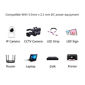 3FT 12V DC Power Cable 5.5mm x 2.1mm Male Plug to Bare Wire Open End, 16AWG 24V DC Power Supply Repair Cable for CCTV Security Camera LED Strip Light